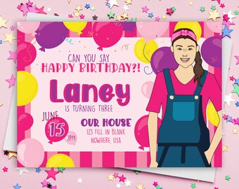 EDITABLE Ms. Rachel Birthday Invitation Instant Download Ms. Rachel ...