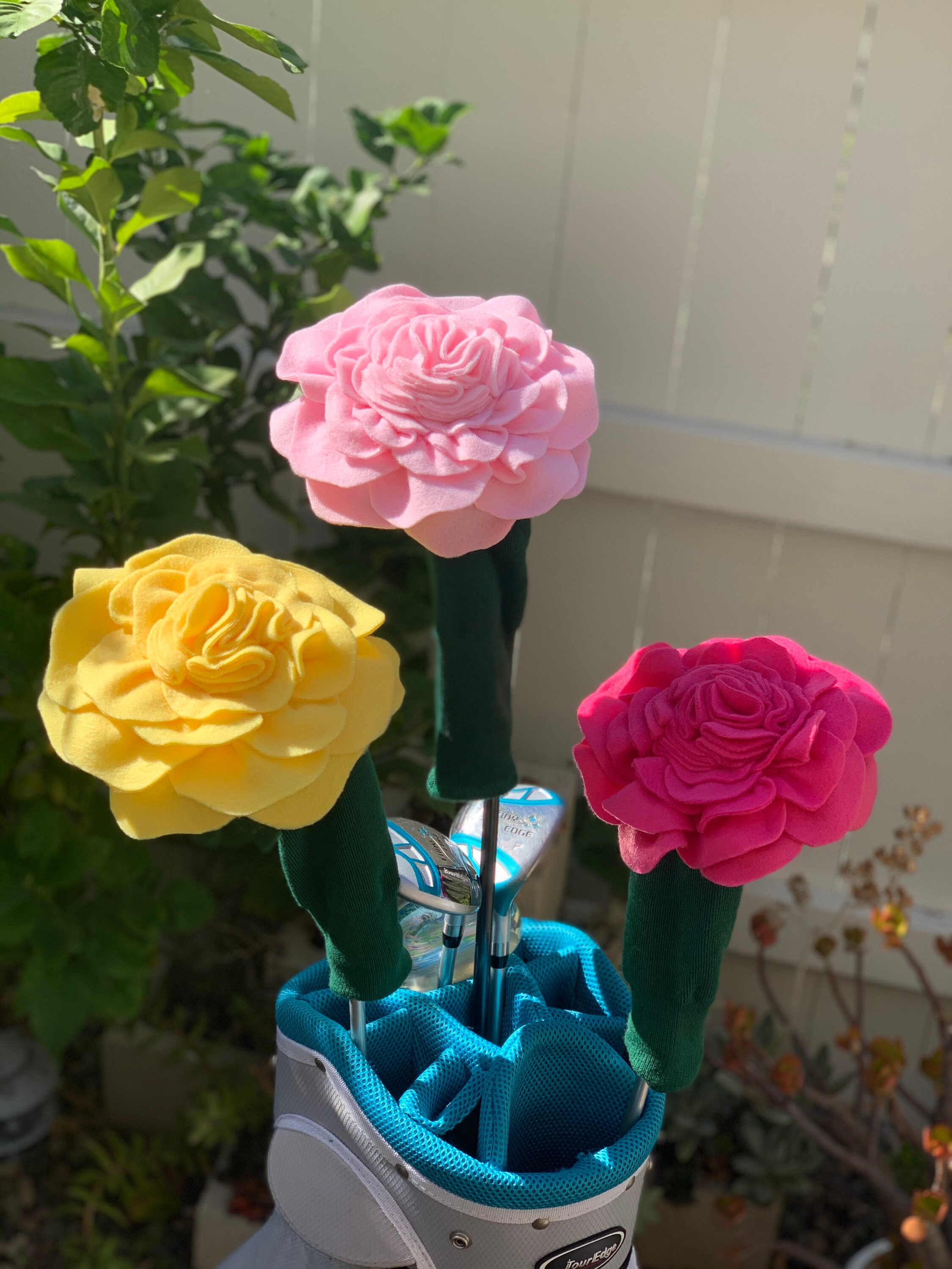 Driver-dark Pink Rose Flower Golf Club Cover - Etsy