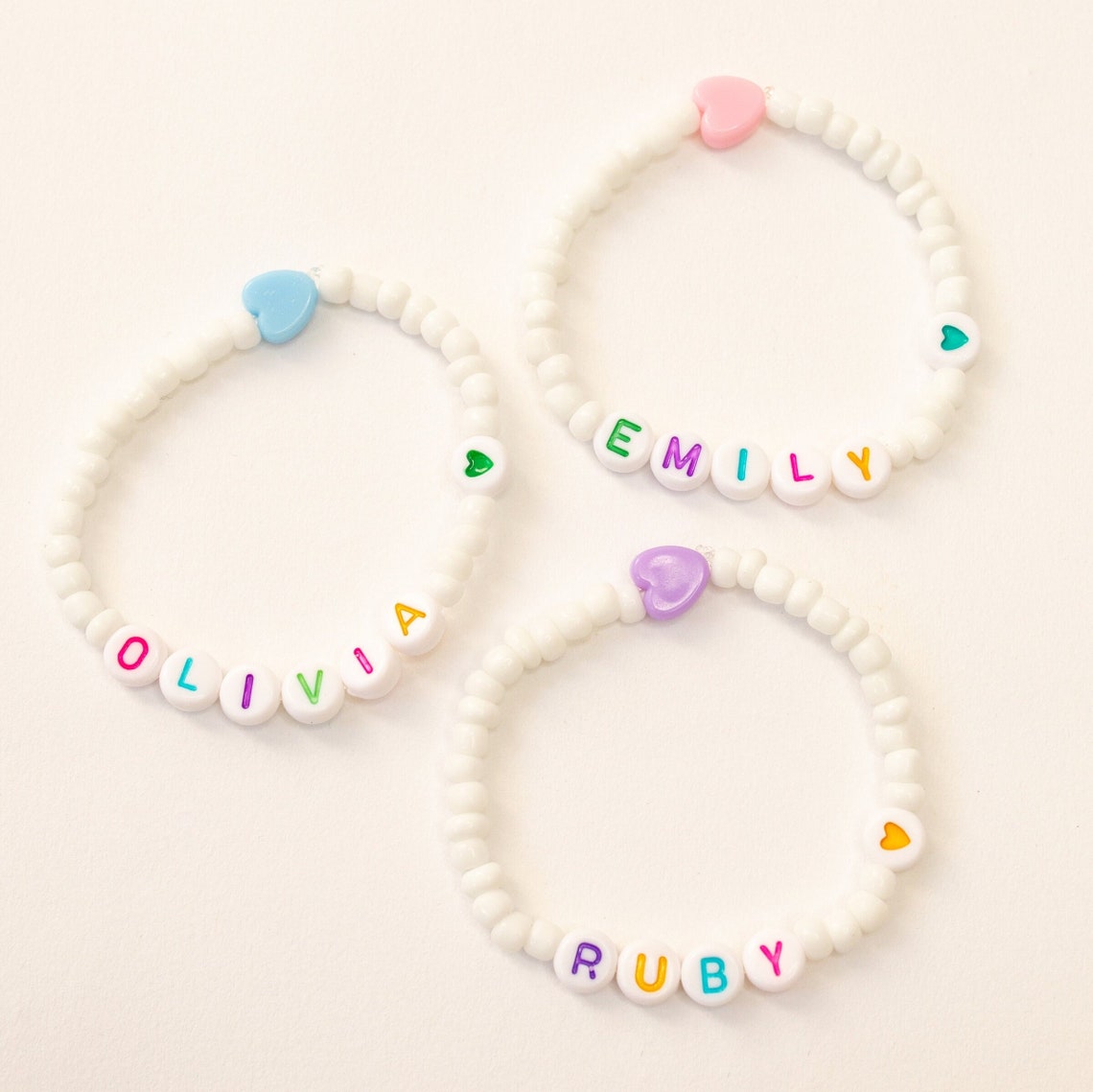 Candy Style Personalised Beaded Bracelet Customised - Etsy