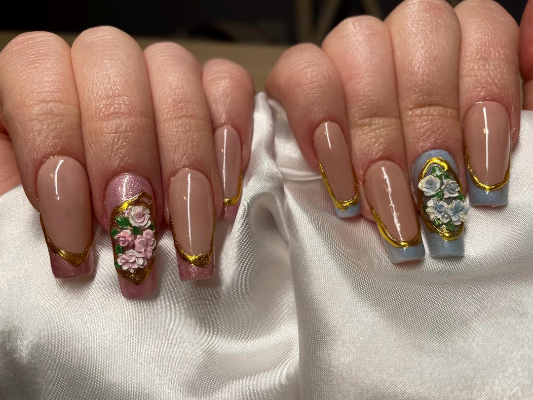 Reusable Princess Nails | Premium Handmade Press on Nails / French Tip ...