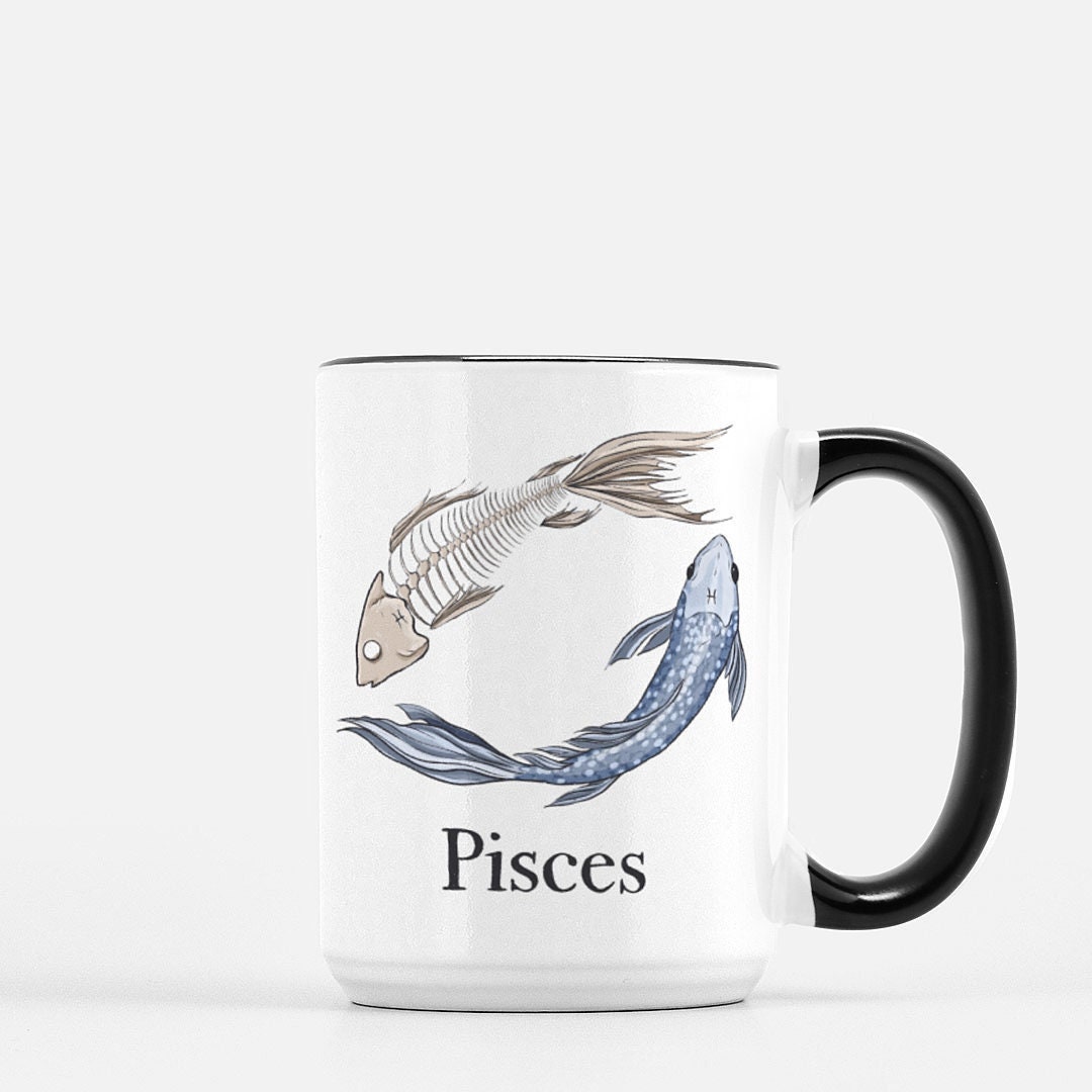 Pisces Mug/pisces Zodiac Mug Pisces Coffee Mug Pisces - Etsy Israel