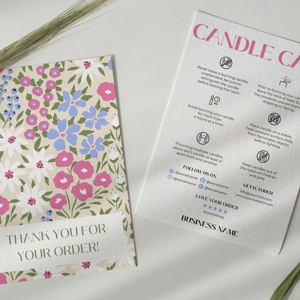 Candle Scent Sampler Card Template, Wax Melt Tester Card, Small ...