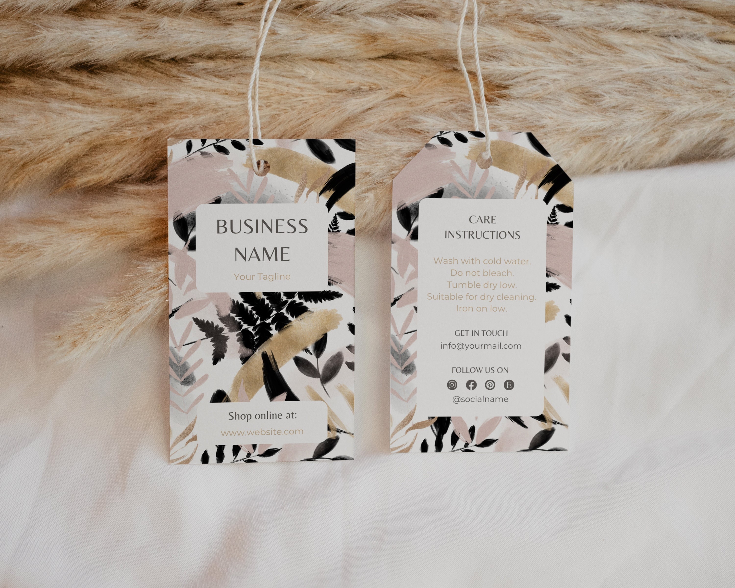 Editable Boho Hang Tag Template, Printable Garment Label Template ...