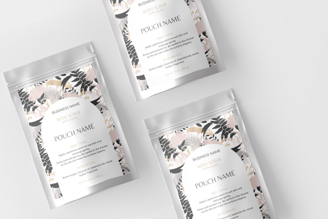 DIY Boho Pouch Label Template, Apothecary Pouch Label, Body Product ...