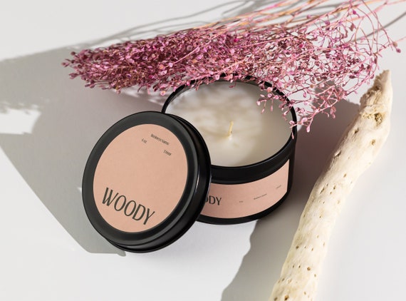 Modern Round Candle Label Template Minimalist Editable Candle - Etsy