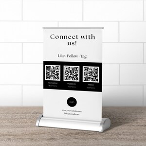 Social Media QR Code Sign Template, Instagram Sign, Facebook Sign ...