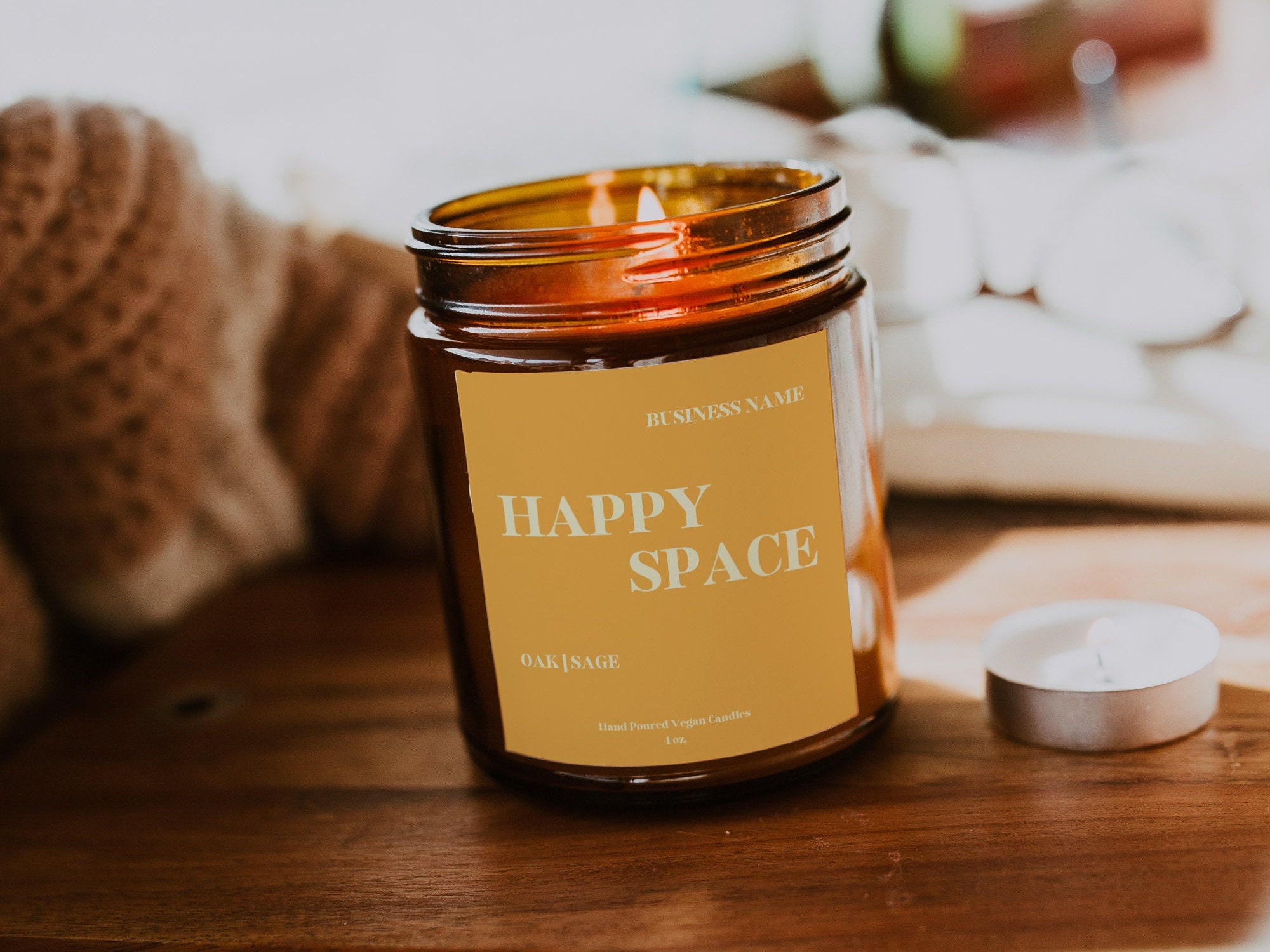 Editable Trendy Candle Label Template, Customizable Minimalist Candle ...