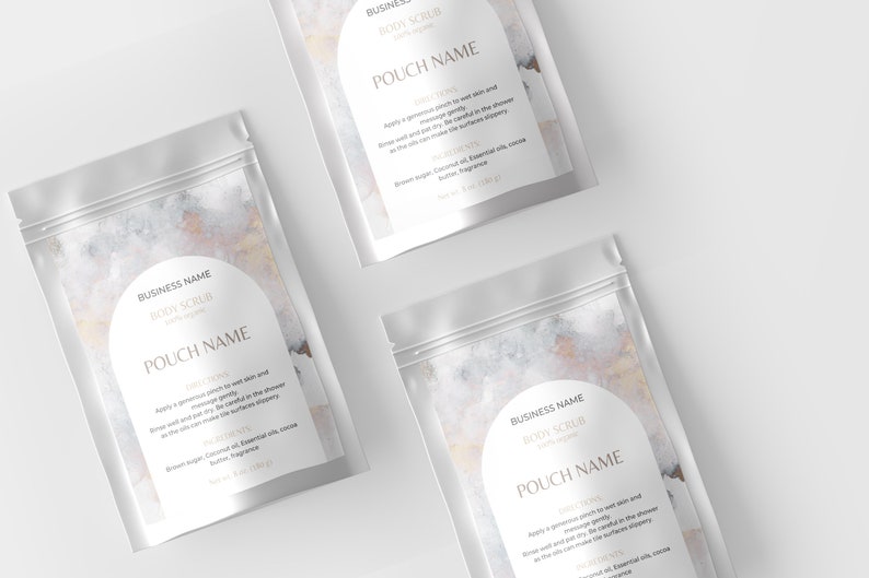 Luxury Pouch Label Template, Apothecary Pouch Label, Body Product Label ...