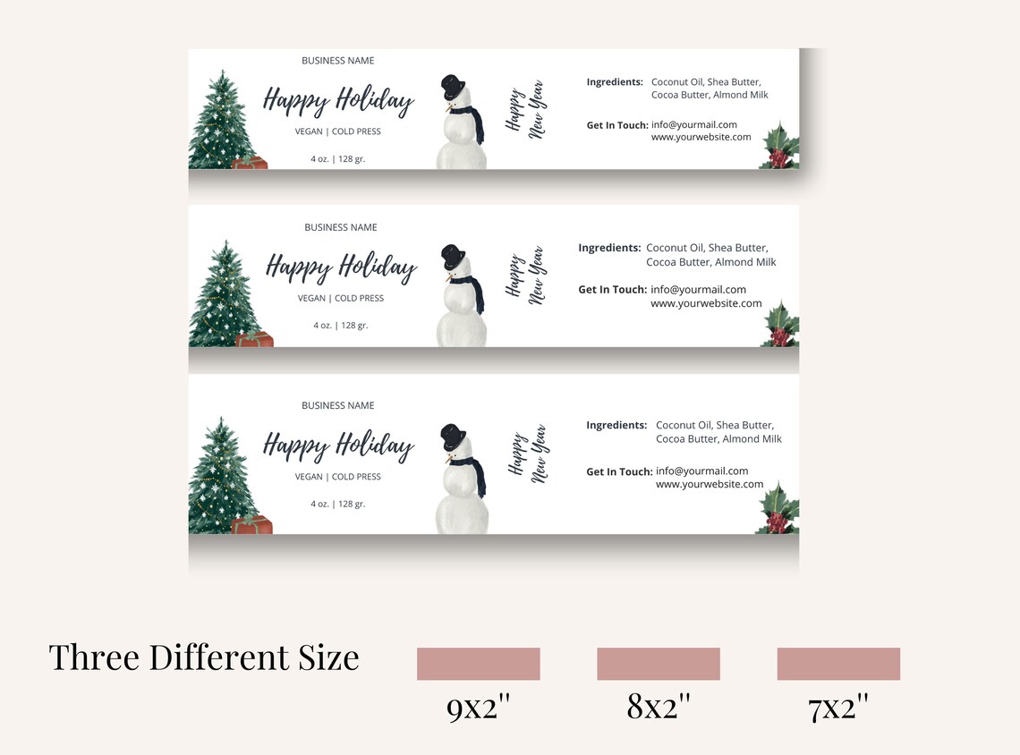 Christmas Soap Label Template, Editable Soap Label Template, DIY Soap ...