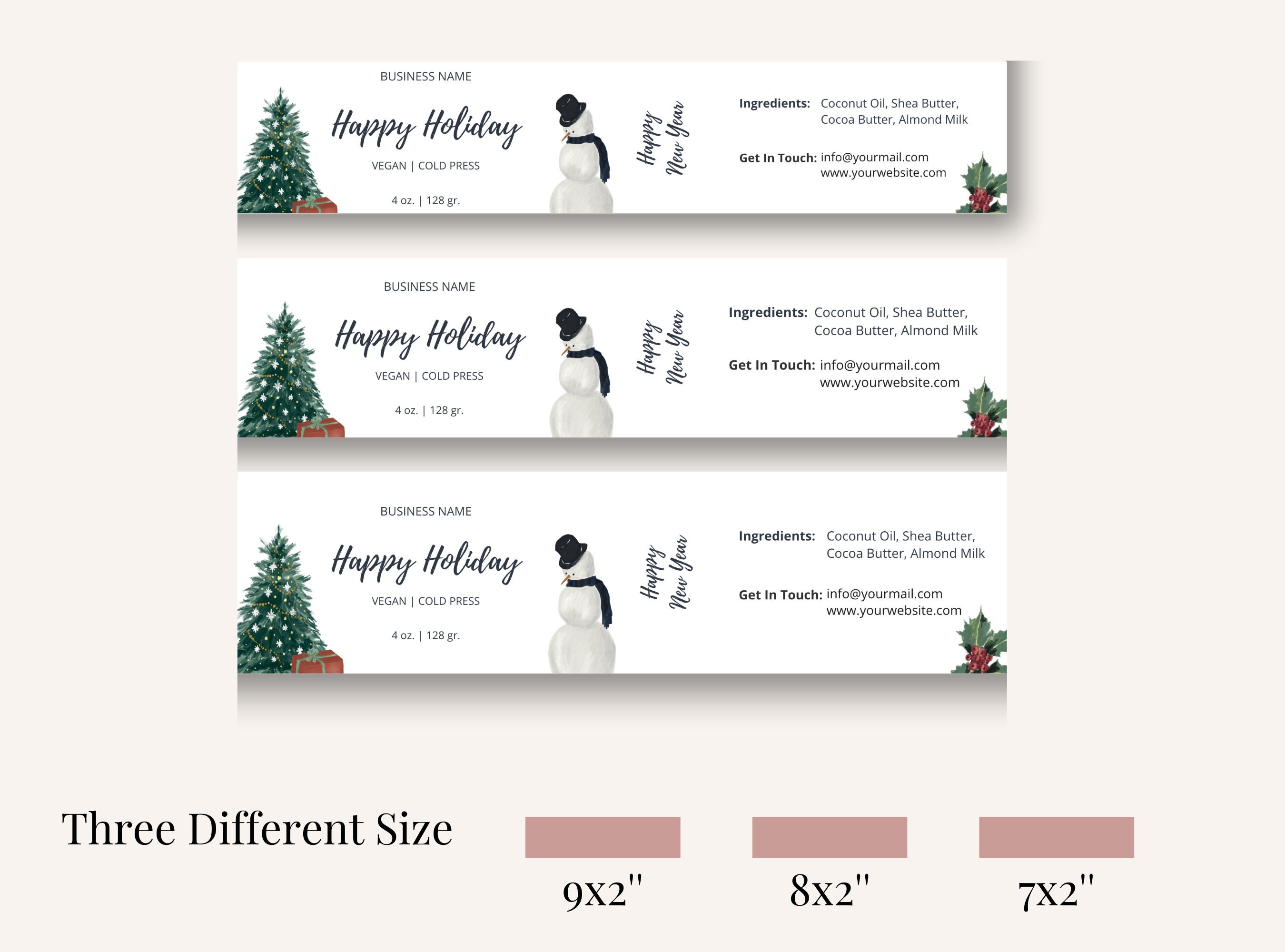 Christmas Soap Label Template, Editable Soap Label Template, DIY Soap ...