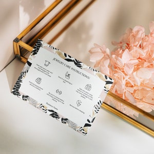 Boho Jewellery Care Card Template, Editable Luxury Jewelry Care ...