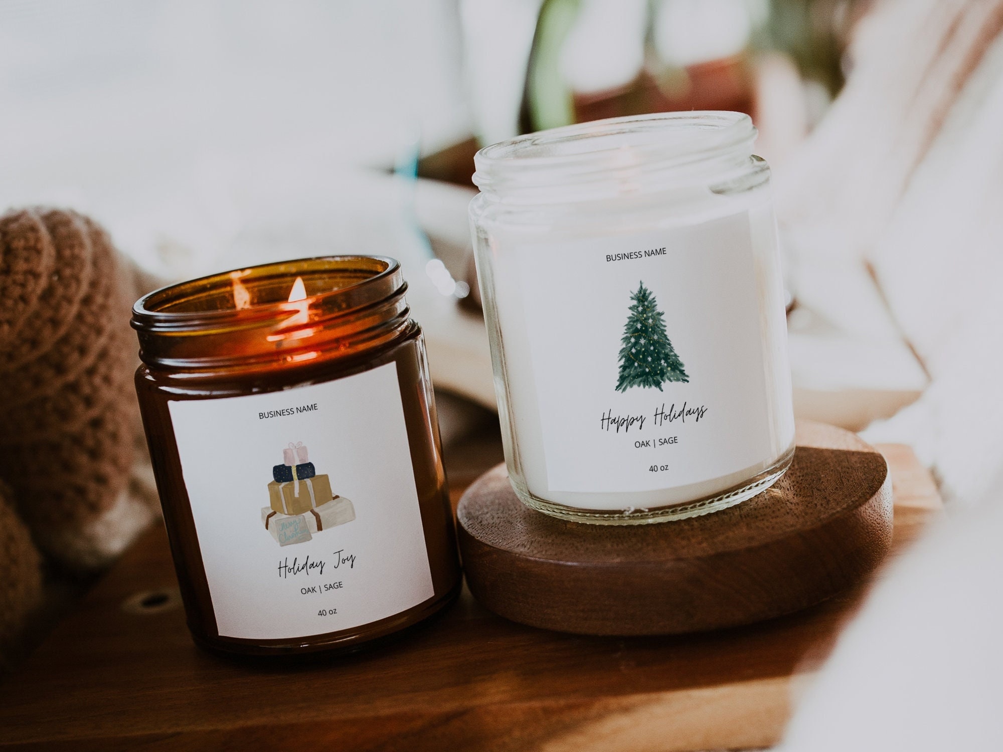 Editable Christmas Candle Label Template,customizable Christmas Candle ...