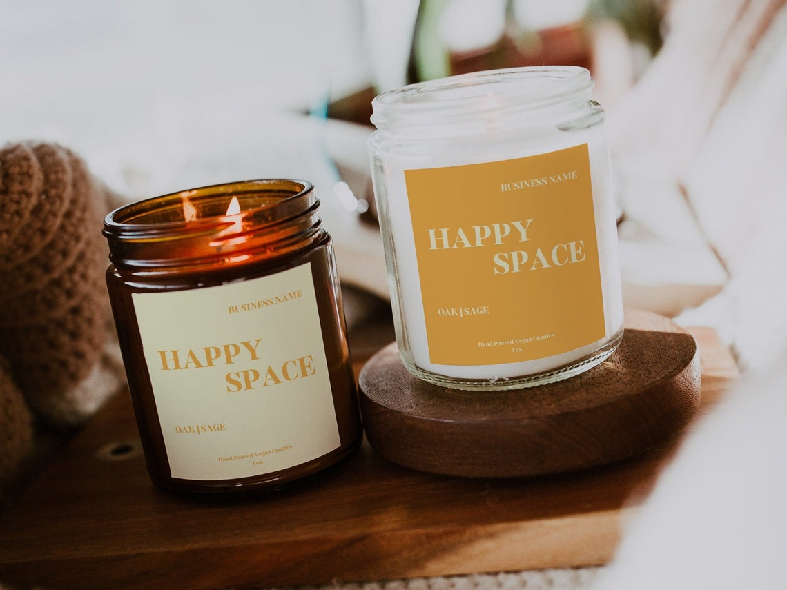 Editable Trendy Candle Label Template, Customizable Minimalist Candle ...