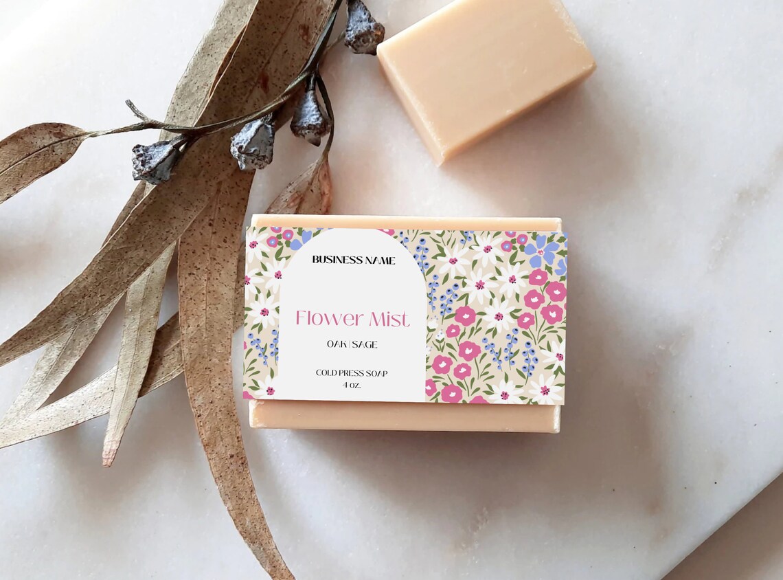 Editable Cosmetic Labels, Floral Label Set Design, Luxury Product Label ...