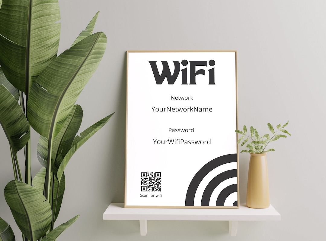 WIFI Password Sign Printable, Printable Guest Wi-fi Sign, , Editable ...