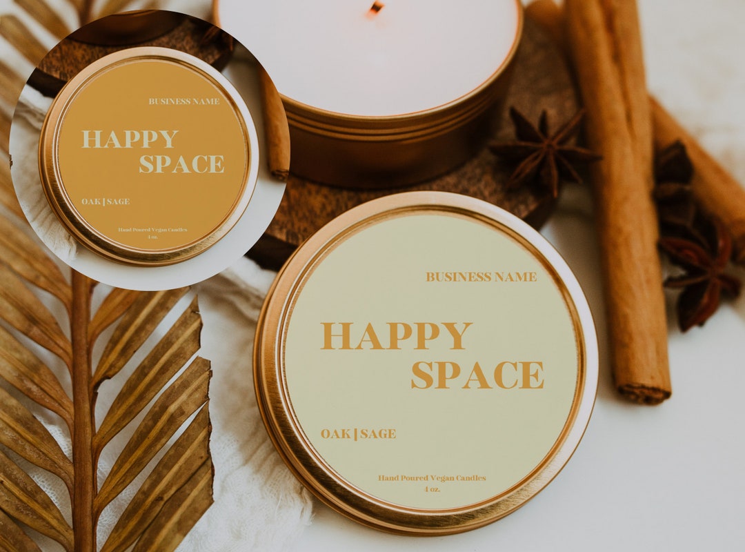 Editable Colorful Round Candle Label Template, Modern Candle Label ...