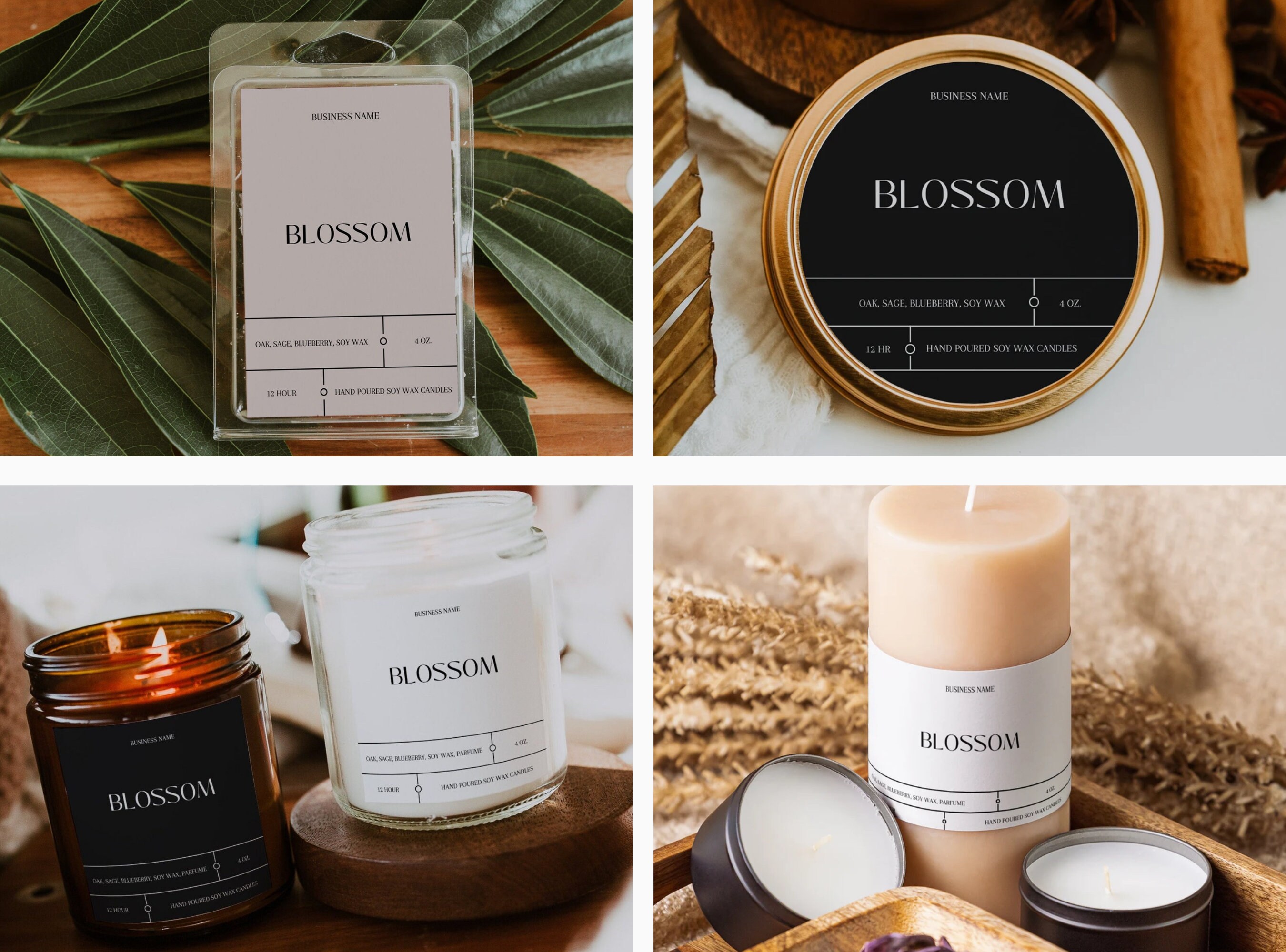DIY Minimal Candle Label Template Customizable Modern Candle - Etsy