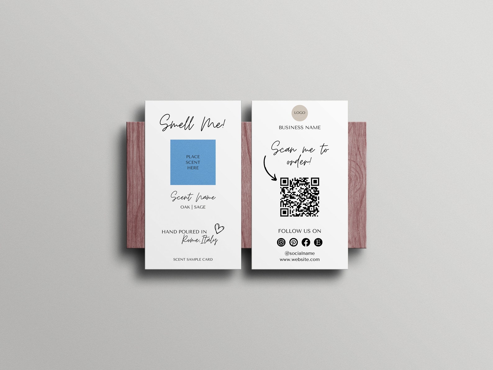 Candle Scent Sampler Card Template, Wax Melt Tester Card, Small ...