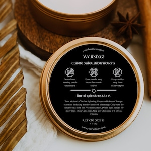 Editable Candle Warning Label Template, Printable Candle Safety Sticker ...