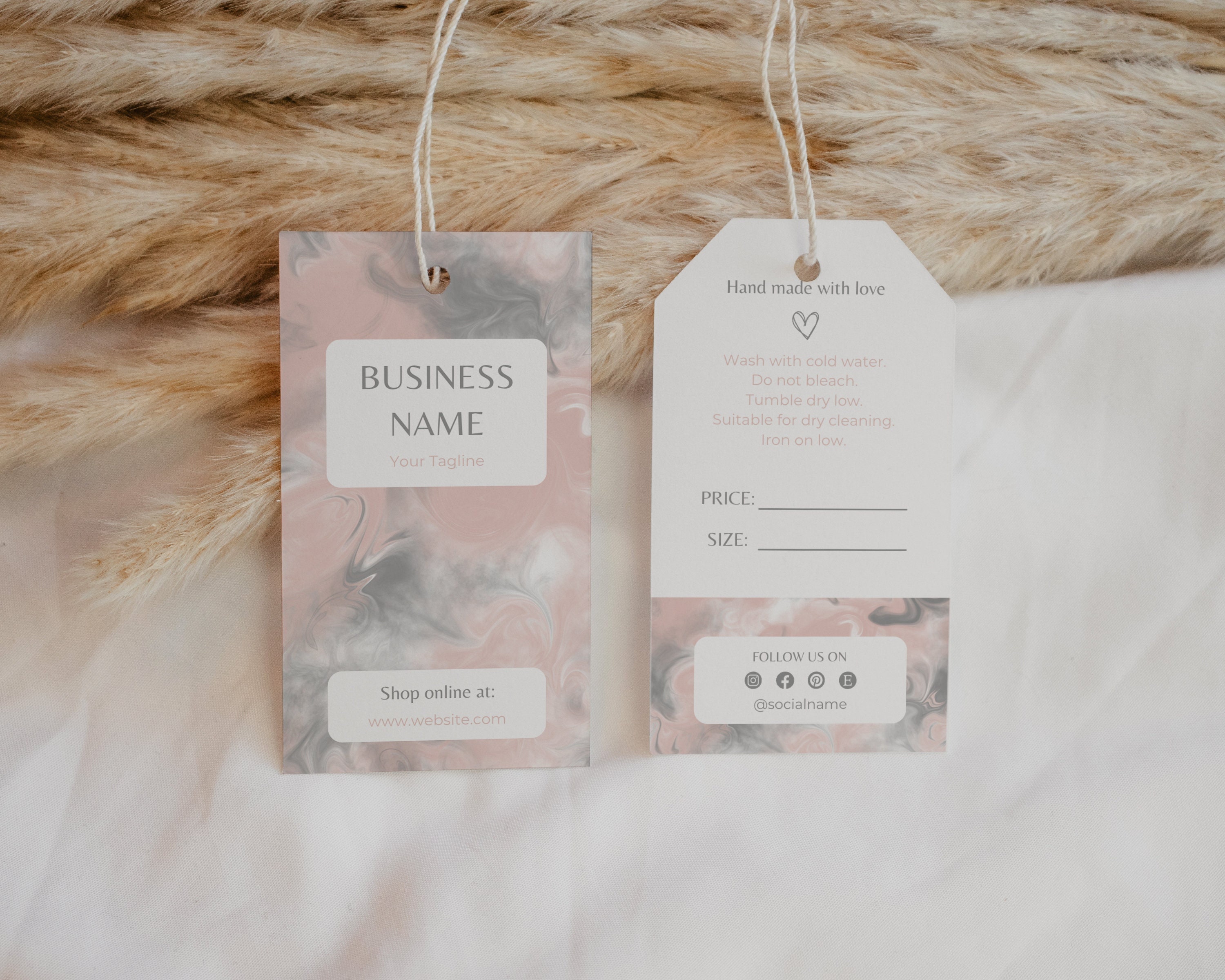 Editable Abstract Hanging Tags Template, Printable Fashion Label ...