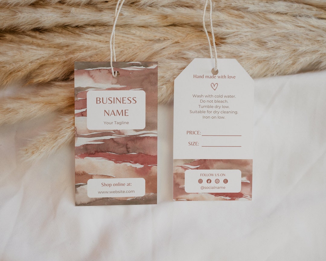 Editable Abstract Hanging Tags Template, Printable Fashion Label ...