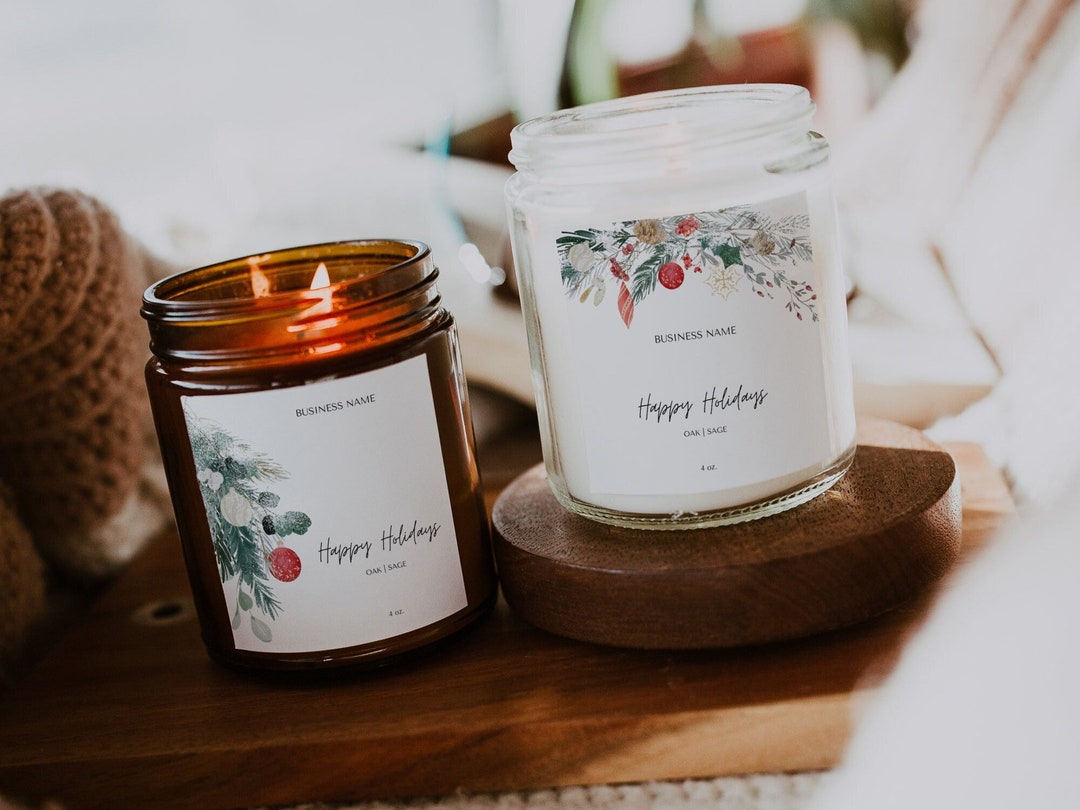 Editable Christmas Candle Label Template,customizable Christmas Candle ...