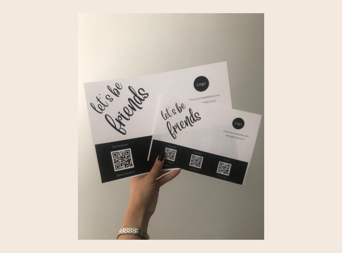 Social Media QR Code Sign Template Instagram Sign Facebook - Etsy