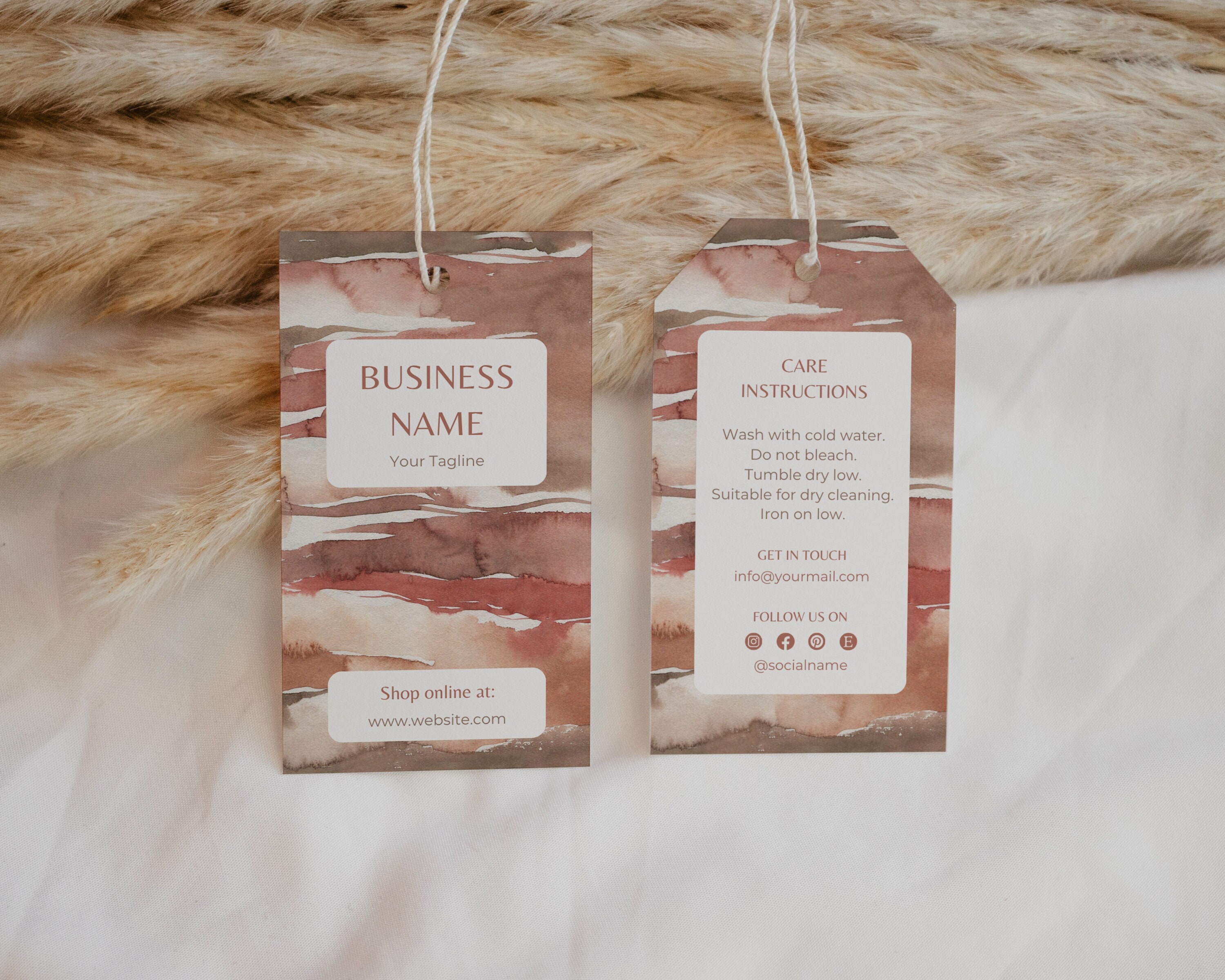 Editable Boho Hang Tag Template, Printable Abstract Garment Label ...