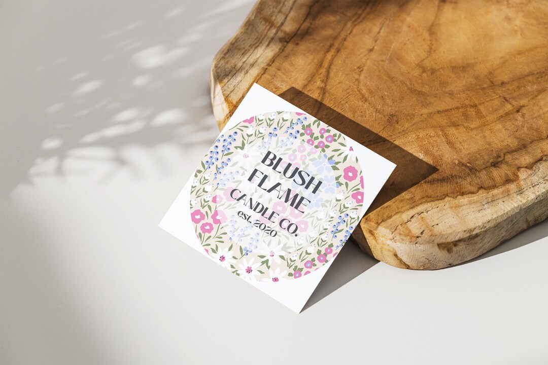 Boho Logo Design, Floral Logo Design, Premade Logo for Candle Business ...