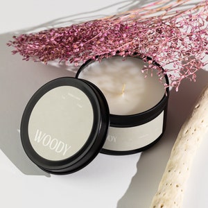 Modern Round Candle Label Template, Minimalist Editable Candle Lid ...