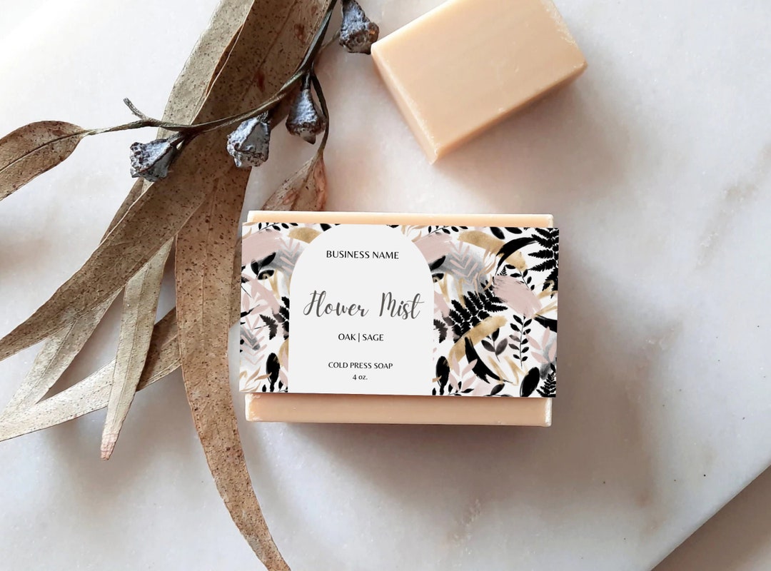 Boho Soap Label Template, Editable Soap Label Template, DIY Flower Soap ...