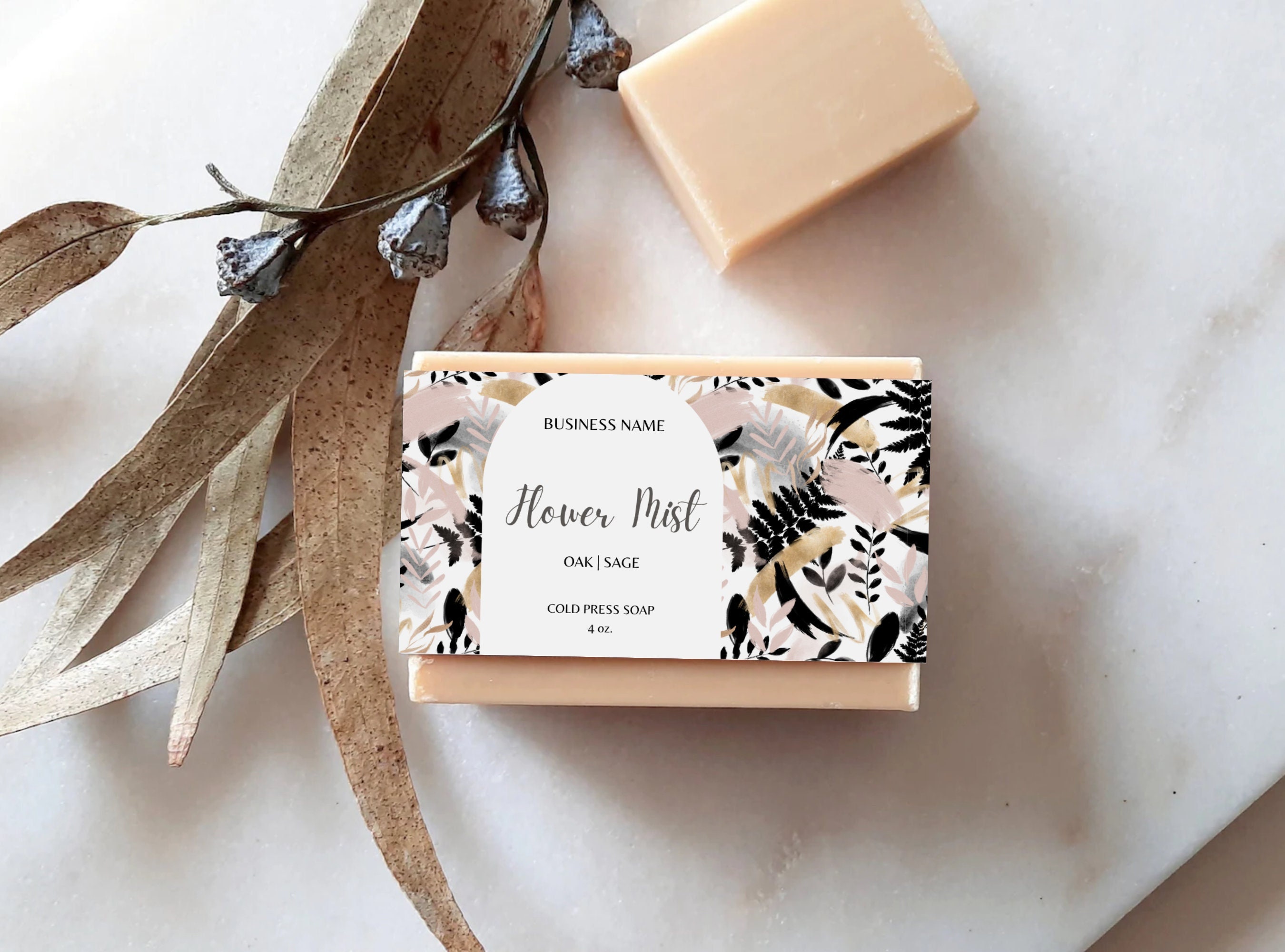 Boho Soap Label Template, Editable Soap Label Template, DIY Flower Soap ...