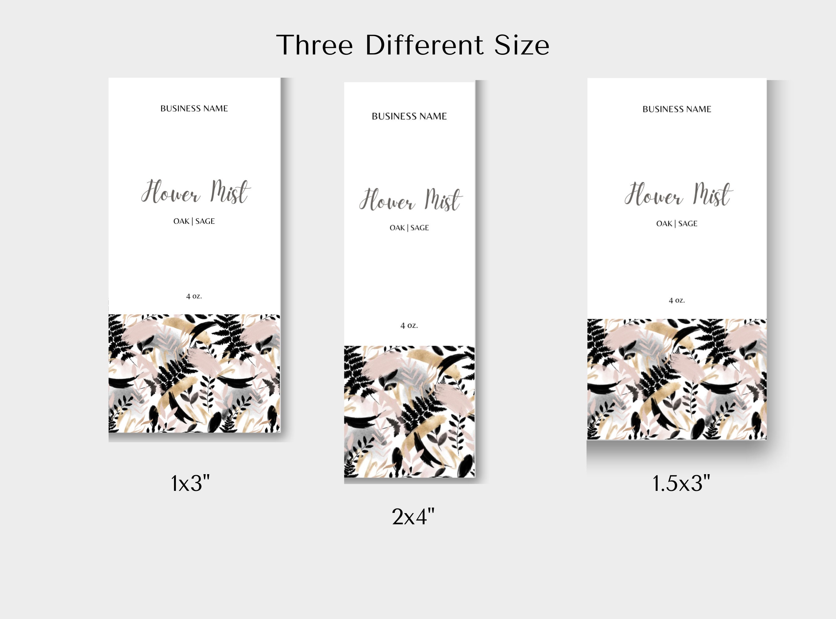 Vertical Floral Candle Label Template, Customizable Boho Candle Label ...