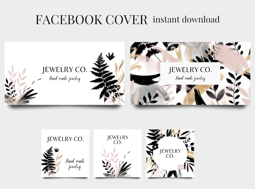 Floral Facebook Cover Template, Boho Facebook Banner, Facebook Branding ...