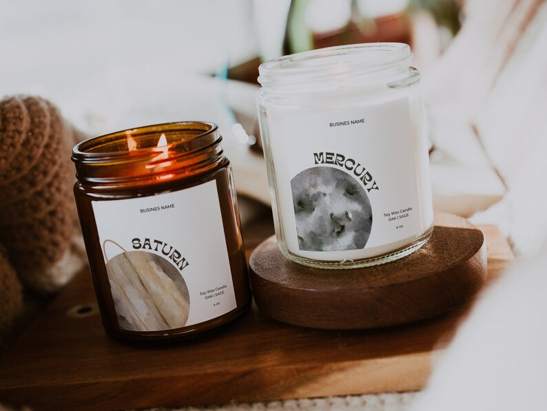 Editable Planets Candle Label Template, Constellation Candle Label ...