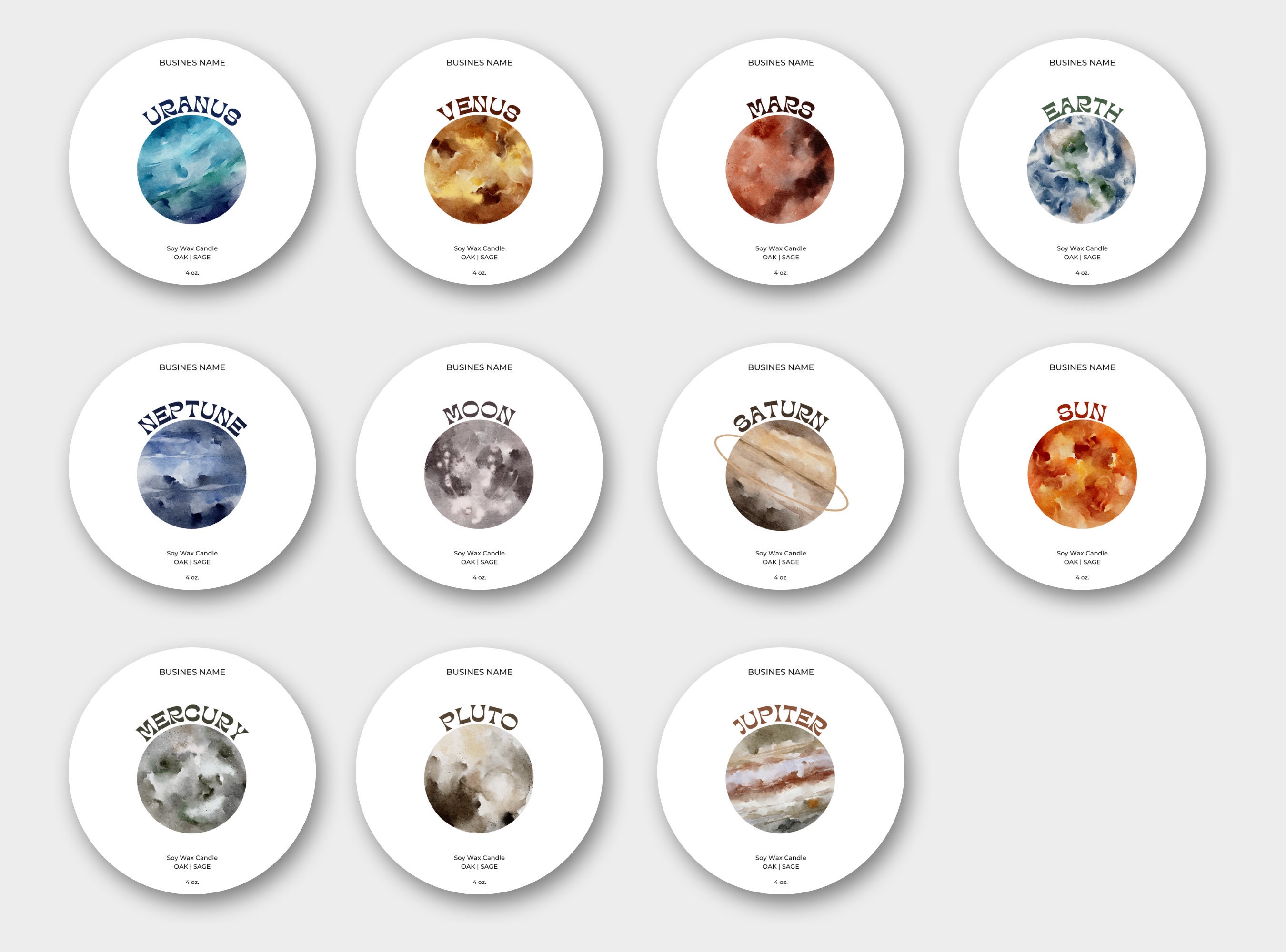 Editable Planets Candle Label Template, Constellation Candle Label, Tin ...