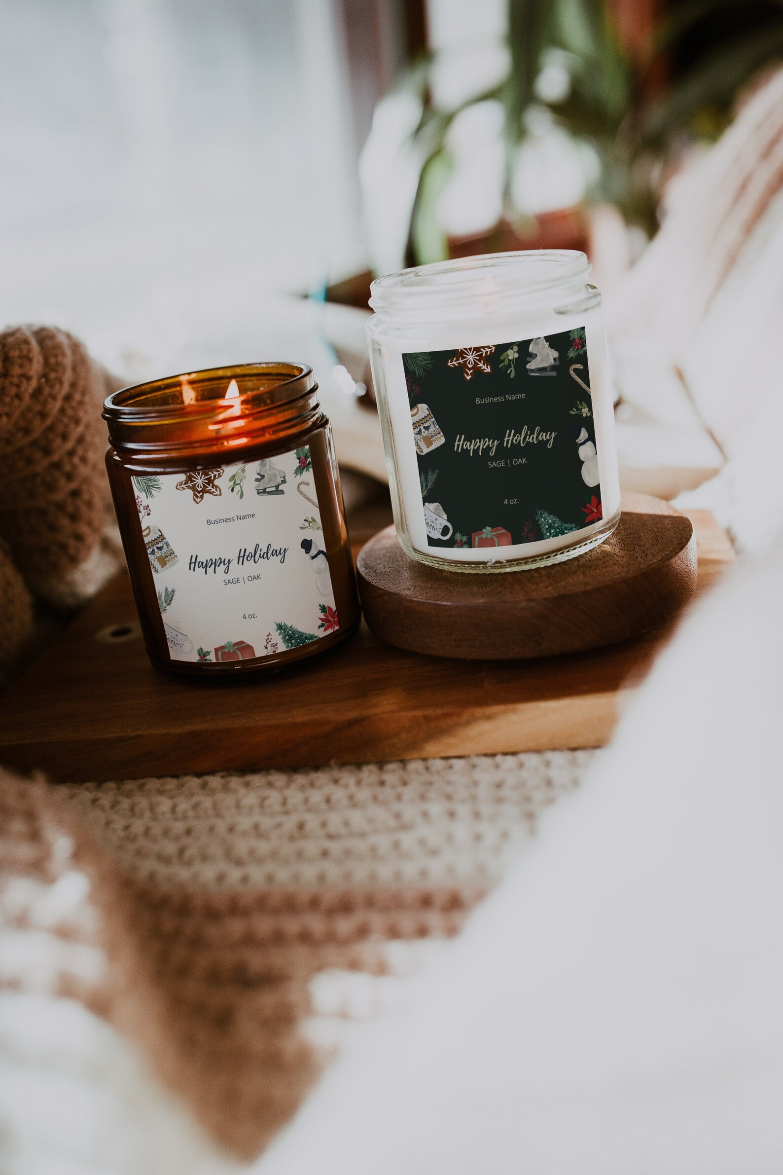 Editable Christmas Candle Label Template,customizable Christmas Candle ...