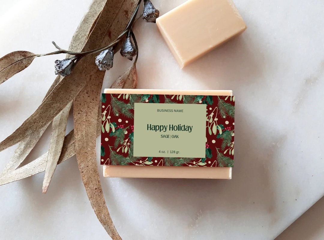 Christmas Soap Label Template, Editable Soap Label Template, DIY Soap ...