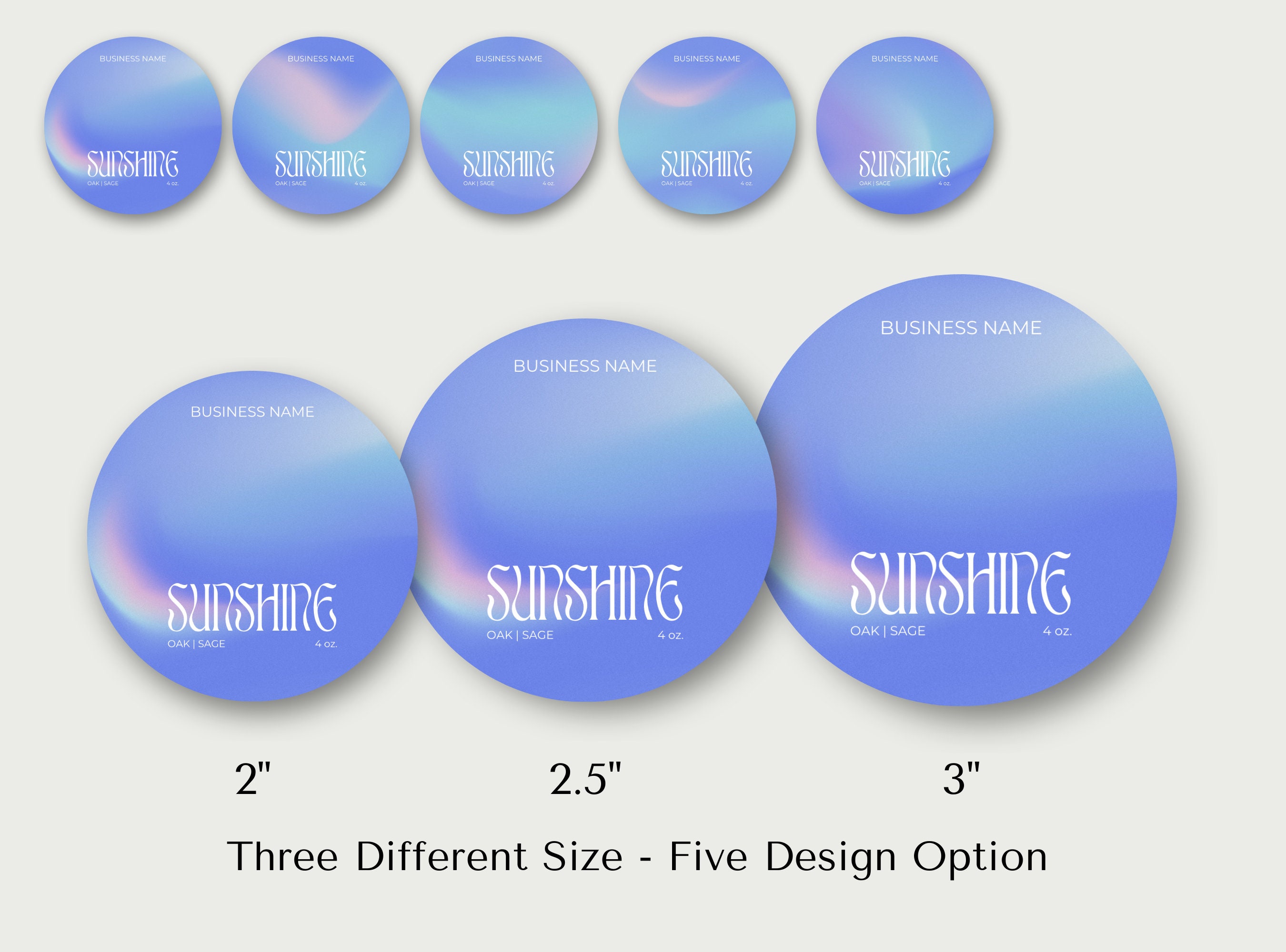 Editable Gradient Candle Label Template, Customizable Blue Candle Label ...