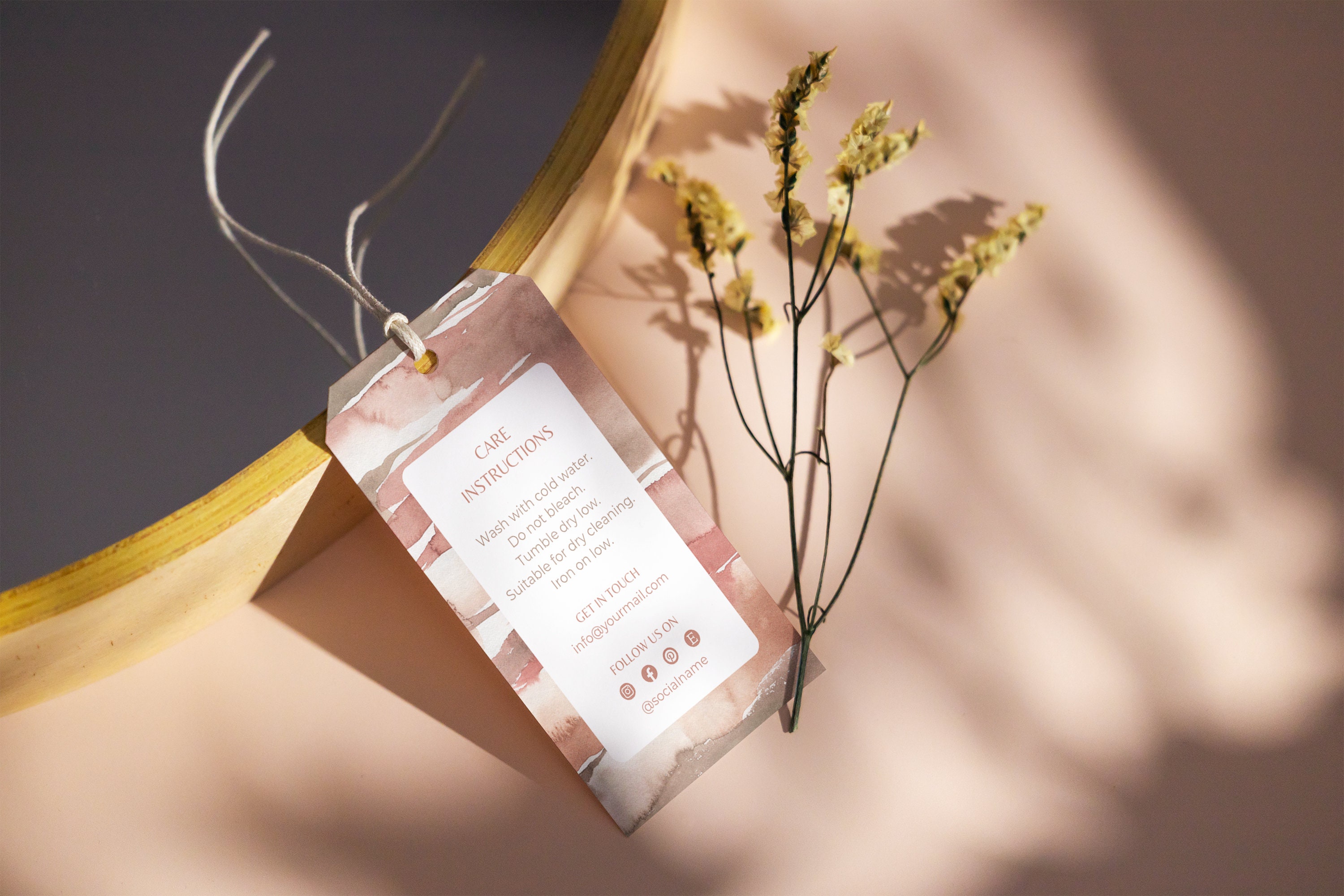 Editable Boho Hang Tag Template, Printable Abstract Garment Label ...