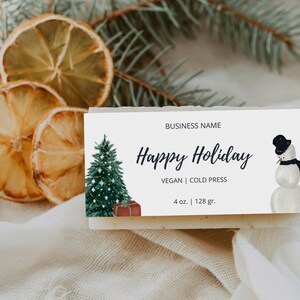 Christmas Soap Label Template, Editable Soap Label Template, DIY Soap ...