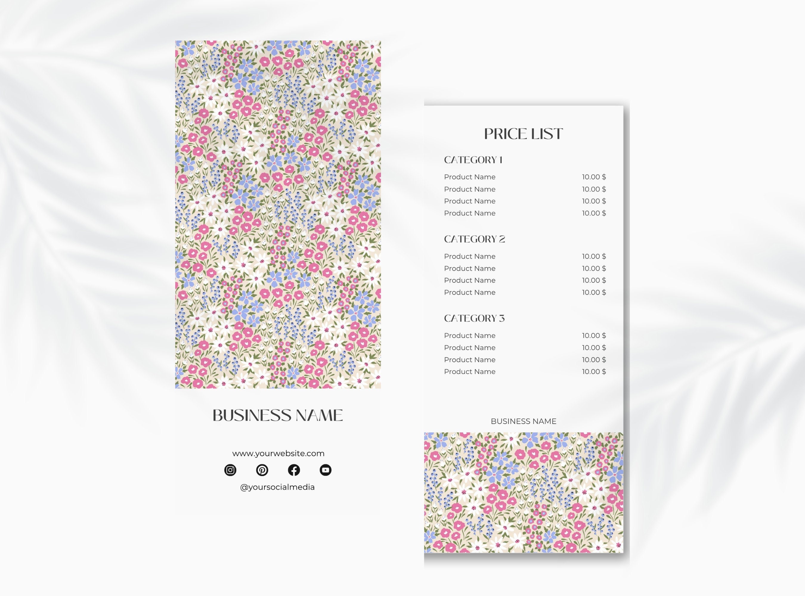 Editable Pink Price List Template, Printable Makeup Pricing List ...