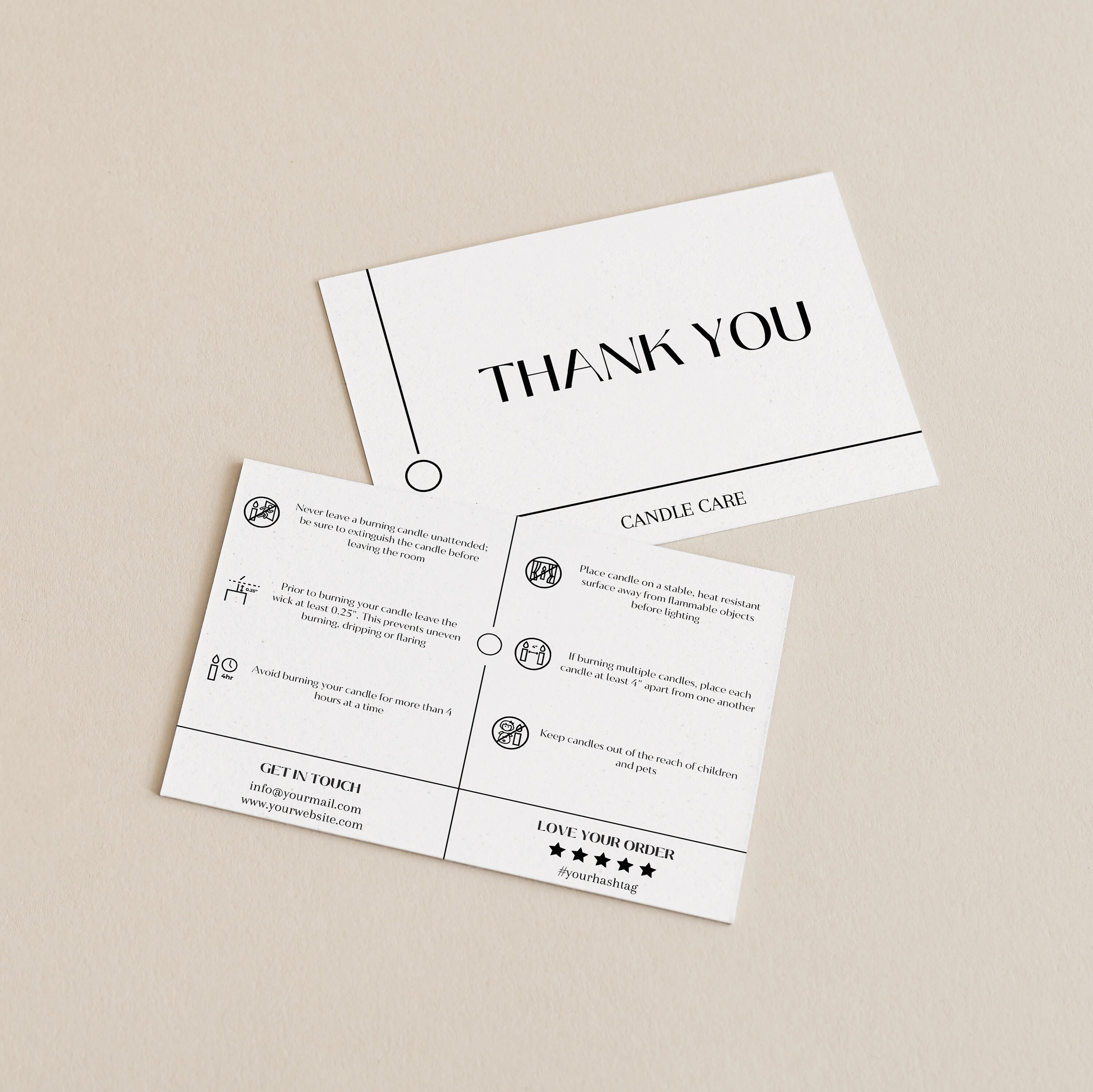 Candle Care Card Template With Icons Editable Candle - Etsy