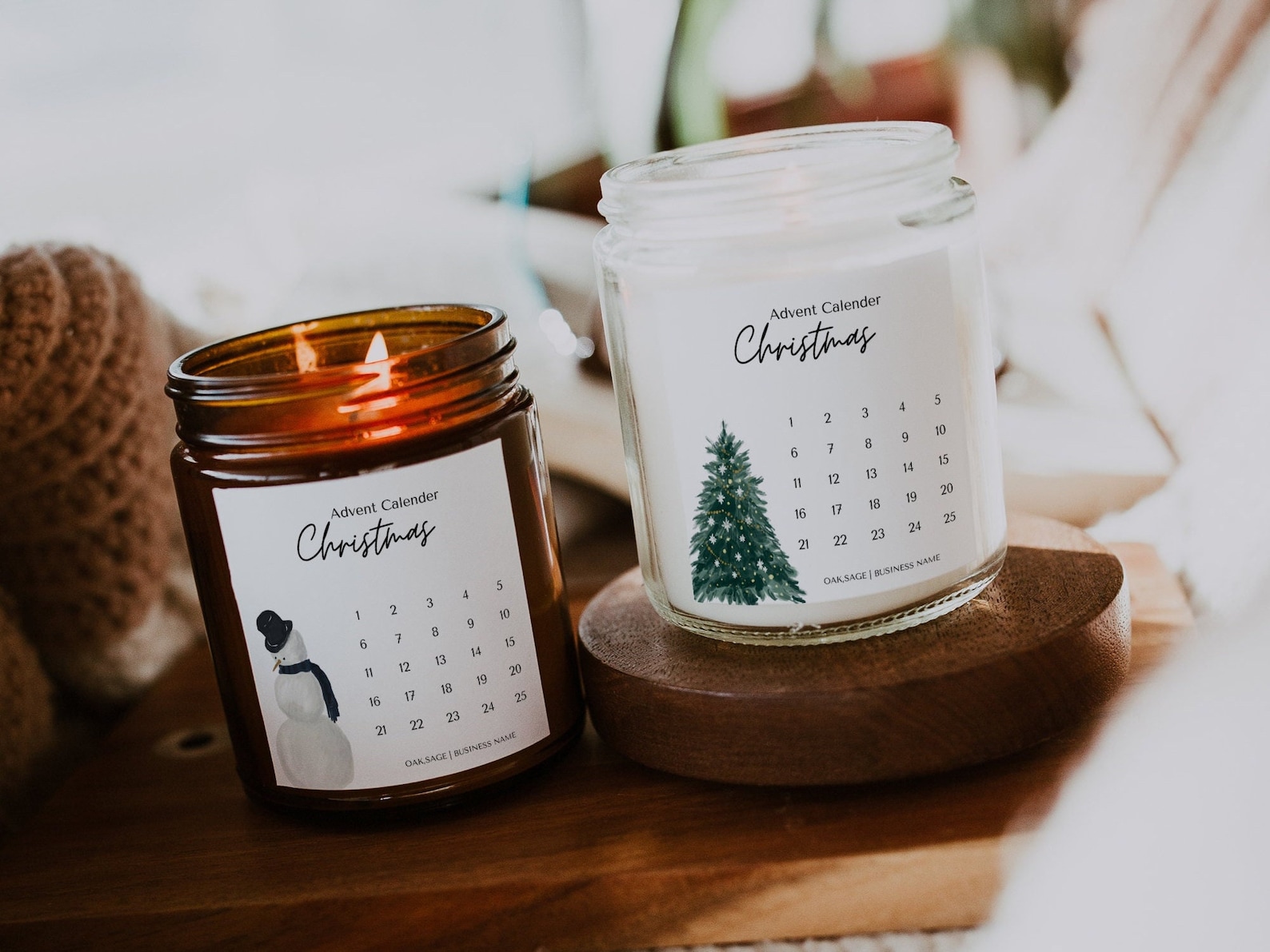 Editable Christmas Countdown Candle Label, DIY Advent Calendar Candle ...