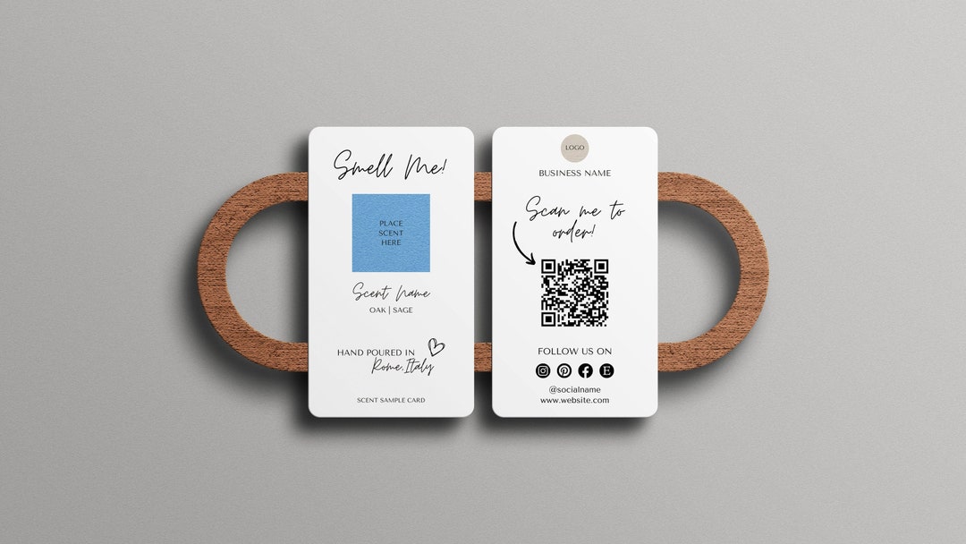 Candle Scent Sampler Card Template, Wax Melt Tester Card, Small ...