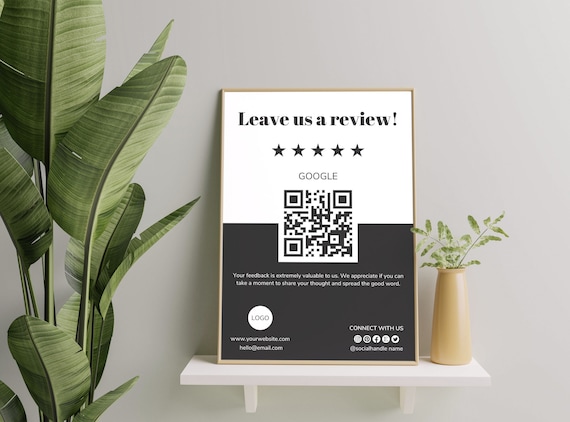 Ask for Review QR Code Sign Template Google Review Sign - Etsy