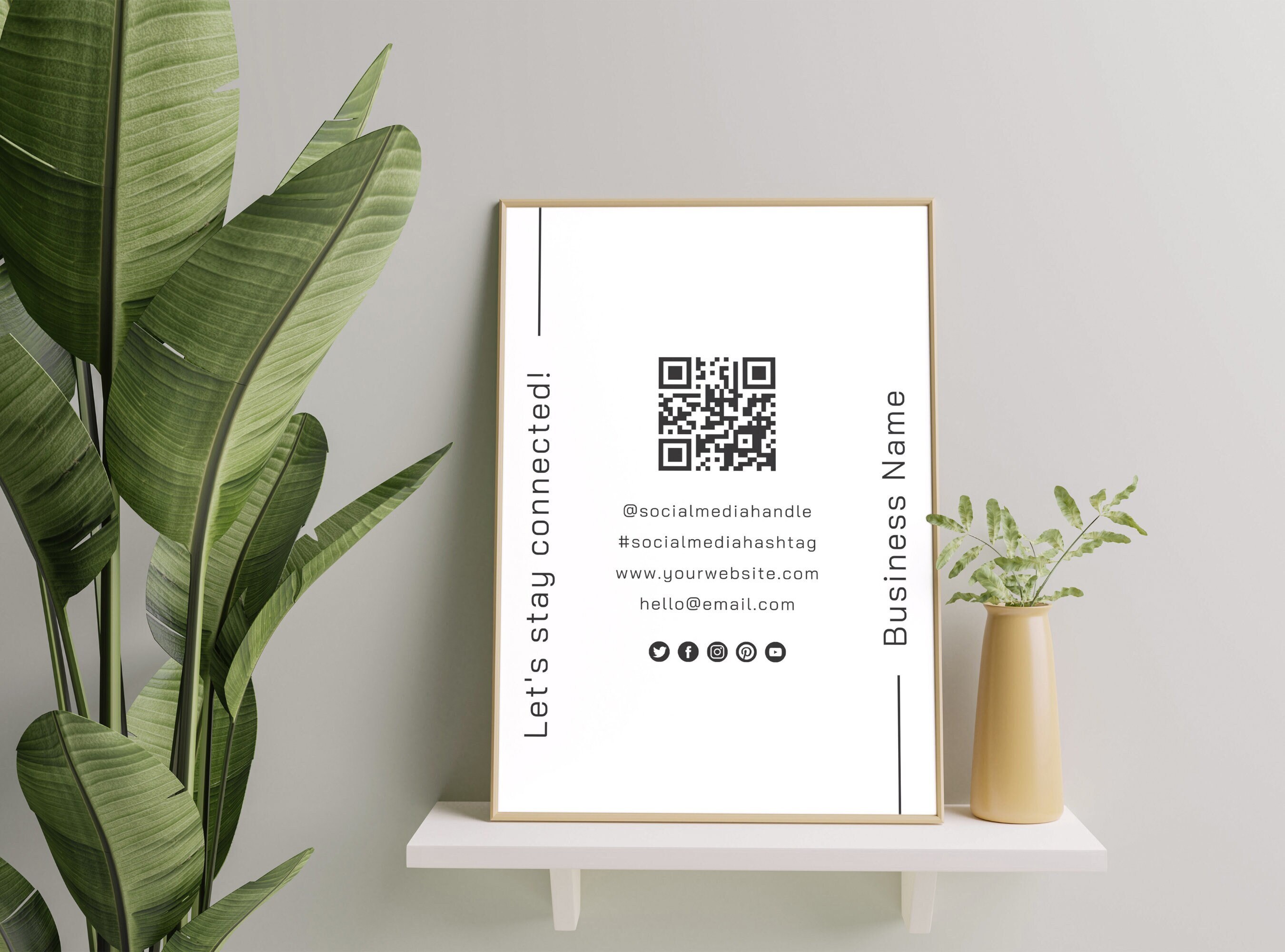 Social Media QR Code Sign Template, Instagram Sign, Facebook Sign ...