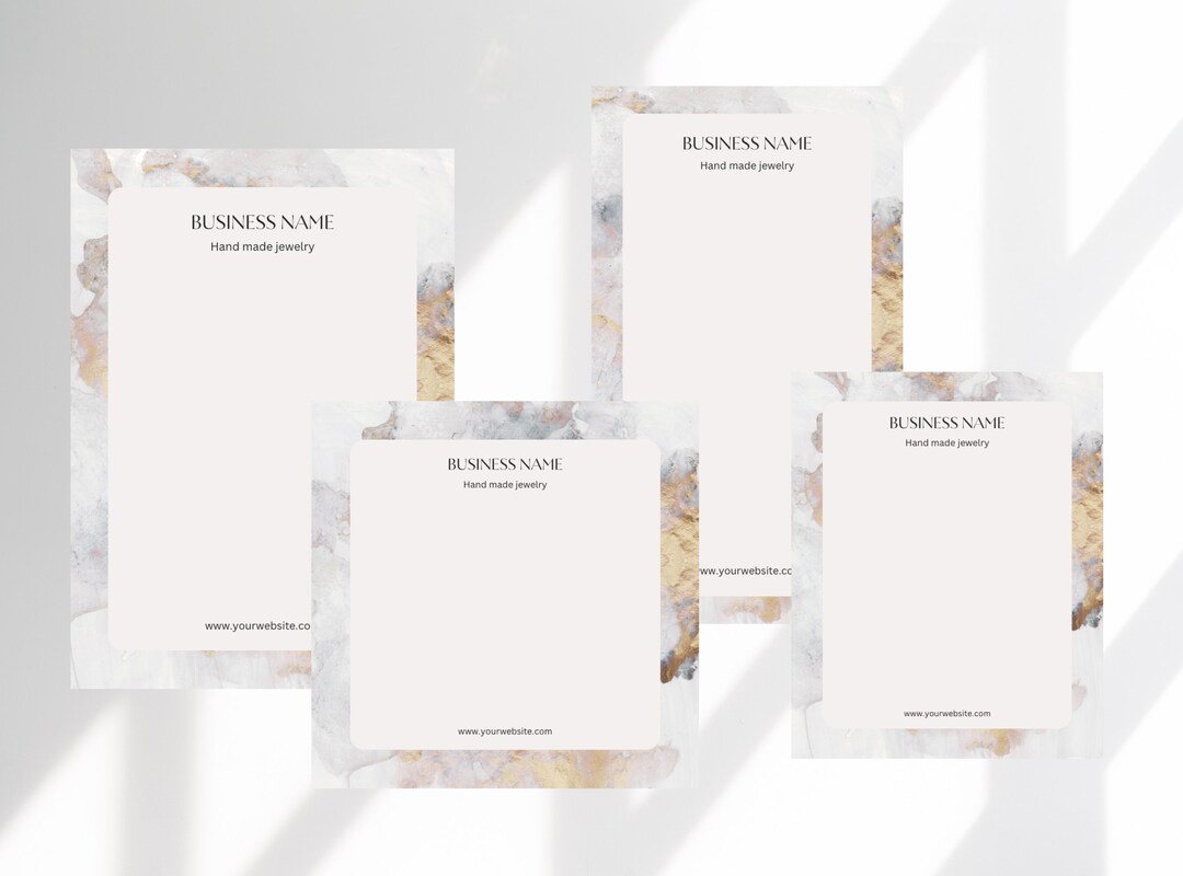 Editable Earring Display Card Template, Luxury Jewelry Hang Tag, Modern ...