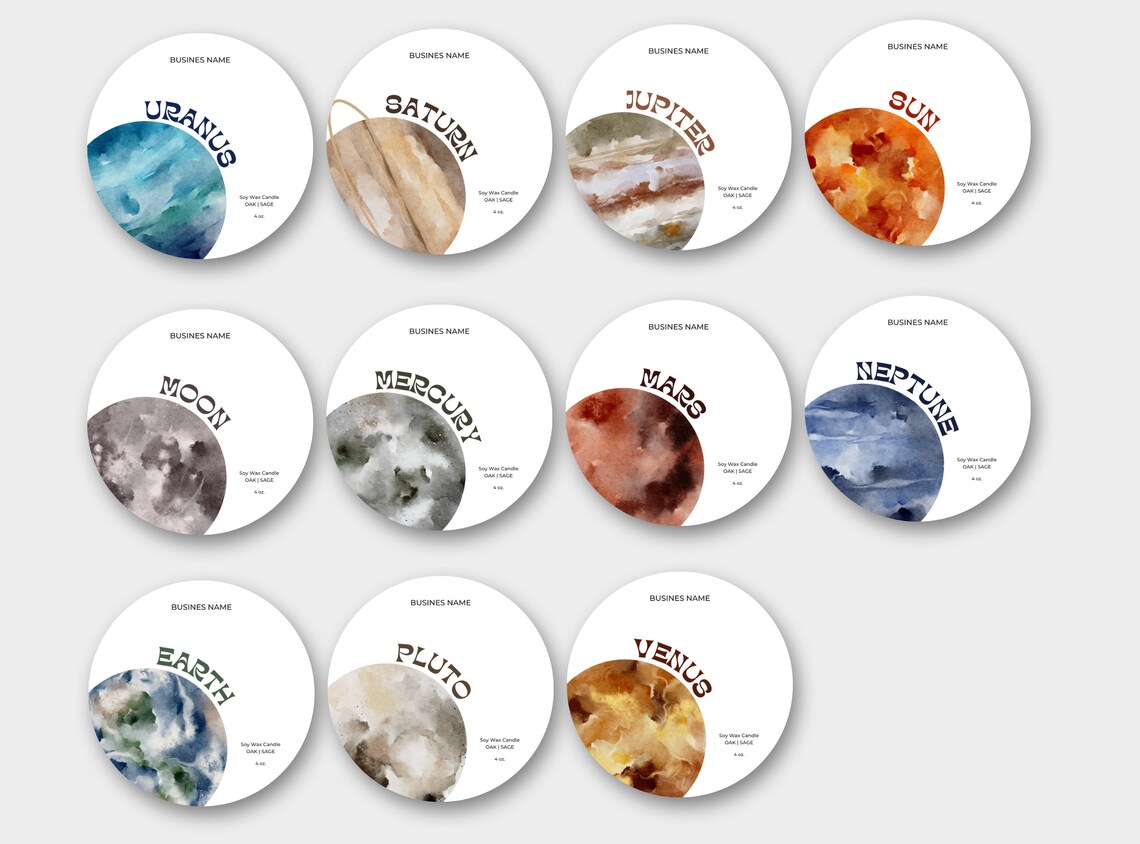 Editable Planets Candle Label Template Constellation Candle - Etsy