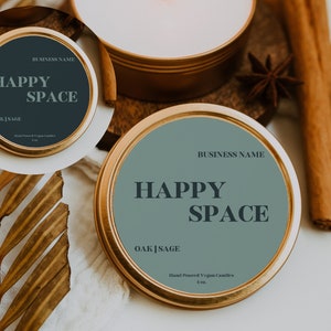 Editable Colorful Candle Label Template Modern Candle Round Label ...